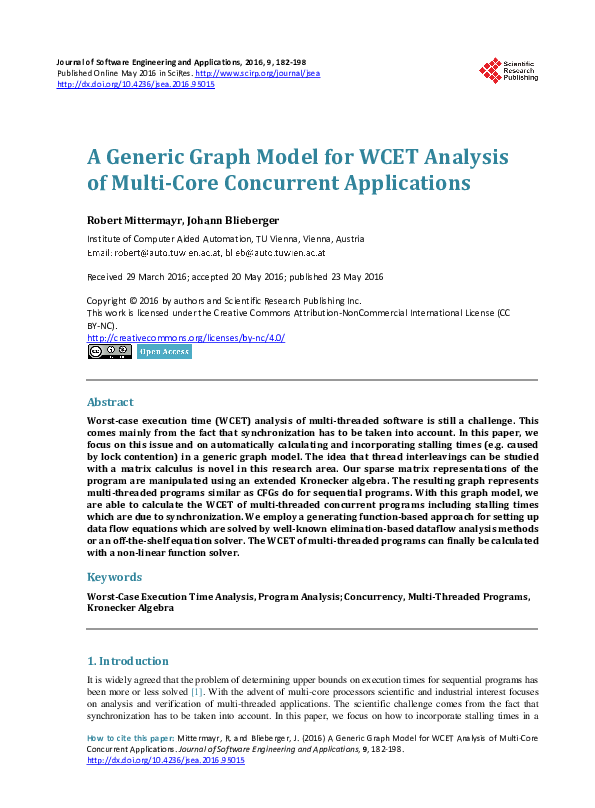 (PDF) A Generic Graph Model for WCET Analysis of Multi-Core Concurrent Applications
