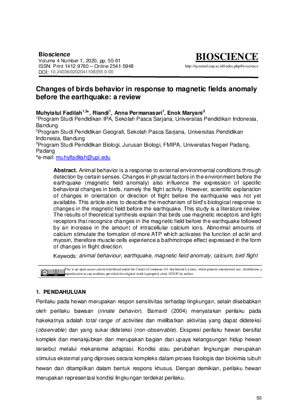 (PDF) Changes of bird behavior in response to magnetic fields anomaly ...