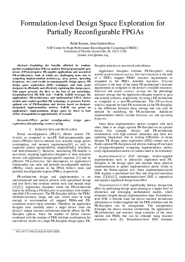 Pdf Formulation Level Design Space Exploration For Partially