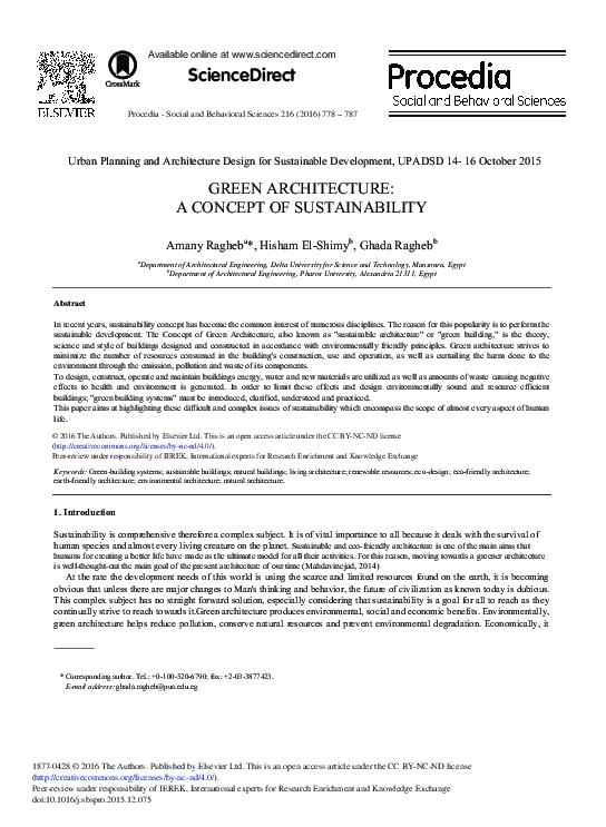 (PDF) Green Architecture: A Concept of Sustainability
