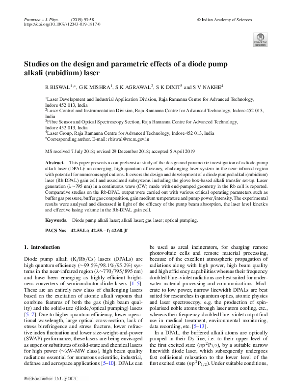 (PDF) Studies on the design and parametric effects of a diode pump ...