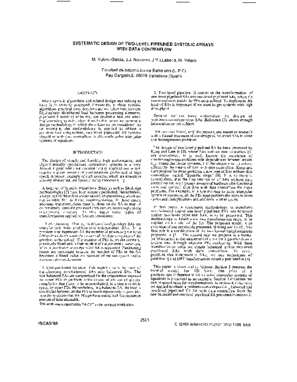 (PDF) Systematic design of two-level pipelined systolic arrays with data contraflow