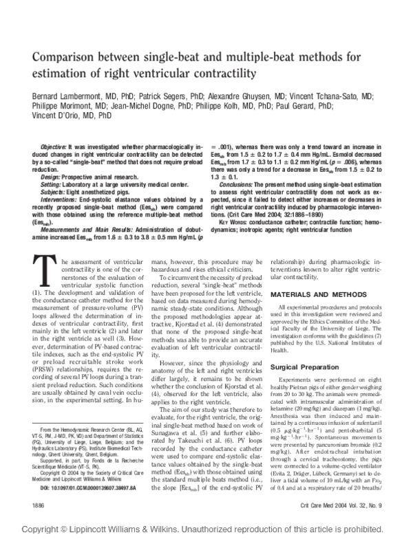 (PDF) Comparison between single-beat and multiple-beat methods for ... (PDF) Comparison between single-beat and multiple-beat methods for ...
