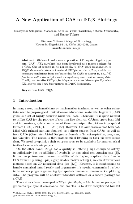 (PDF) A New Application of CAS to $\mbox{\LaTeX}$ Plottings | Yuuki ...