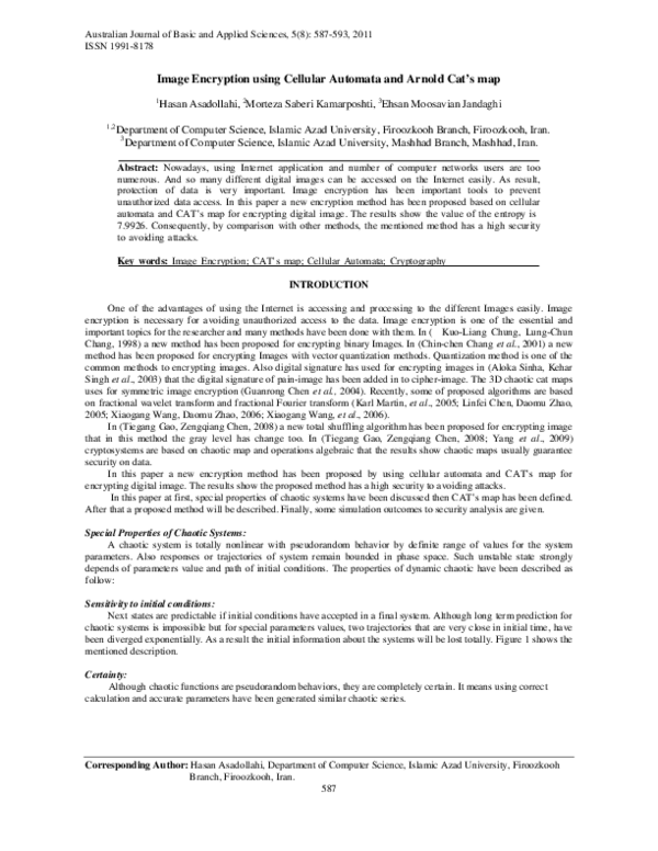 Pdf Image Encryption Using Cellular Automata And Arnold Cats Map 0222
