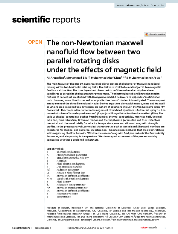 (PDF) Maxwell Nanofluid Flow Between Rotating Disks