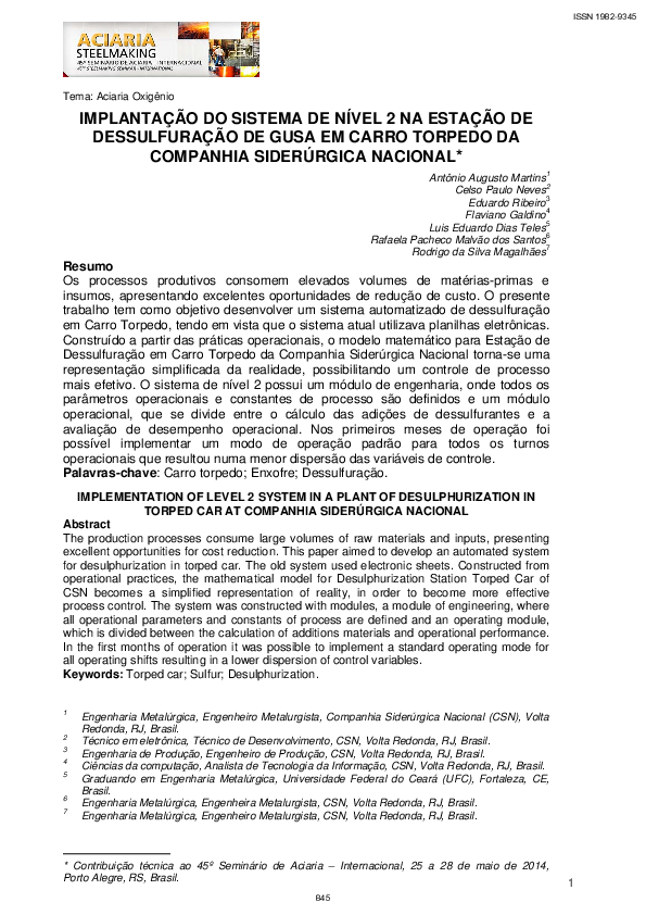 (PDF) Implantação Do Sistema De Nível 2 Na Estação De Dessulfuração De ...