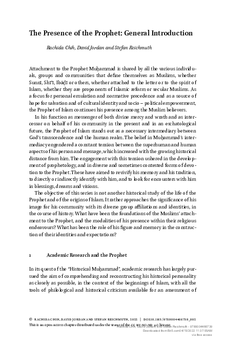 (PDF) The Presence of the Prophet: General Introduction