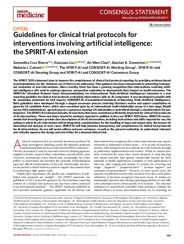 Guidelines for clinical trial protocols for interventions involving ...