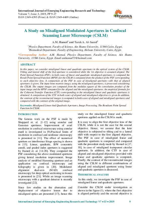 (PDF) A Study on Misaligned Modulated Apertures in Confocal Scanning ...