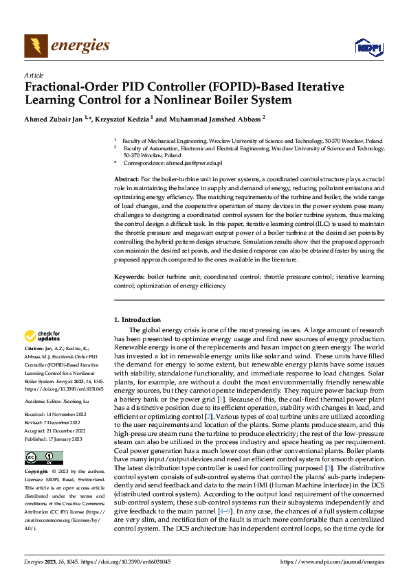Pdf Fractional Order Pid Controller Fopid Based Iterative Learning Control For A Nonlinear