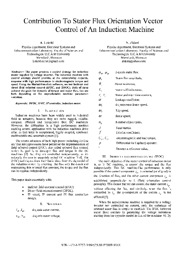 (PDF) Control Strategies for Induction Motors