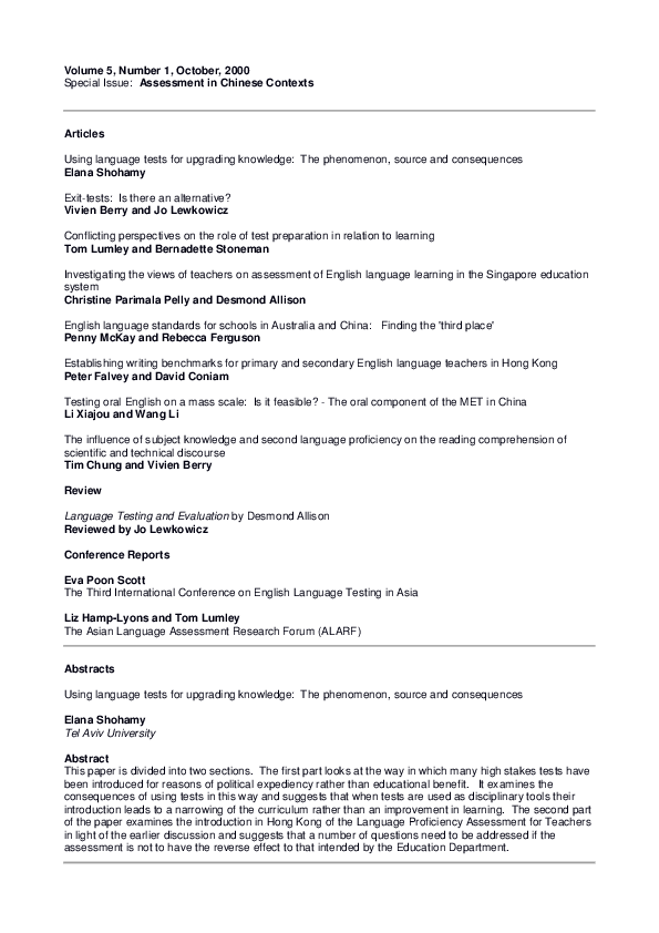 (PDF) Using language tests for upgrading knowledge : The phenomenon ...