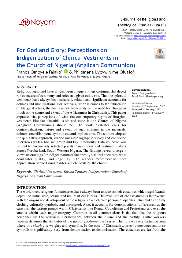 (PDF) For God and Glory: Perceptions on Indigenization of Clerical ...