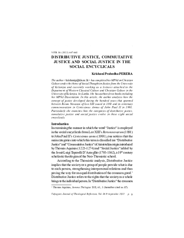 (PDF) Distributive Justice, Commutative Justice and Social Justice in ...