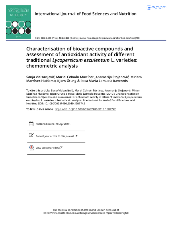 (PDF) Characterisation of bioactive compounds and assessment of ...