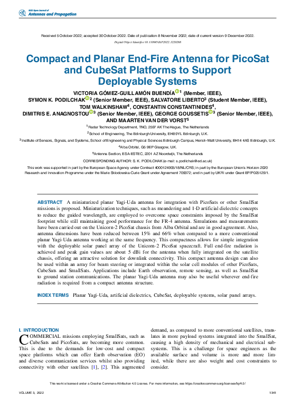 (PDF) Compact and Planar End-Fire Antenna for PicoSat and CubeSat ...