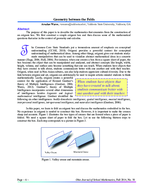(PDF) Geometry between the Folds