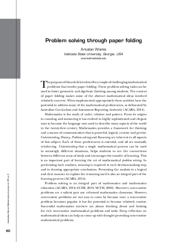 (PDF) Problem Solving through Paper Folding