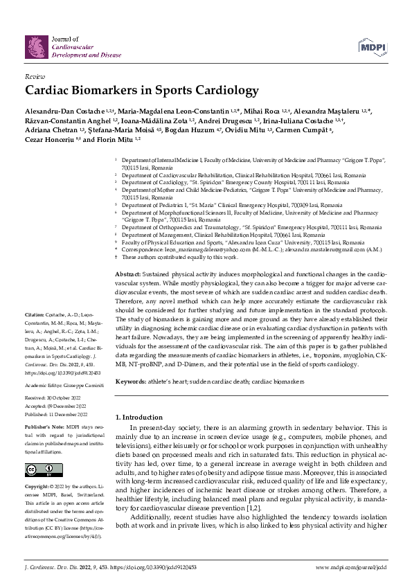 (PDF) Cardiac Biomarkers in Sports Cardiology