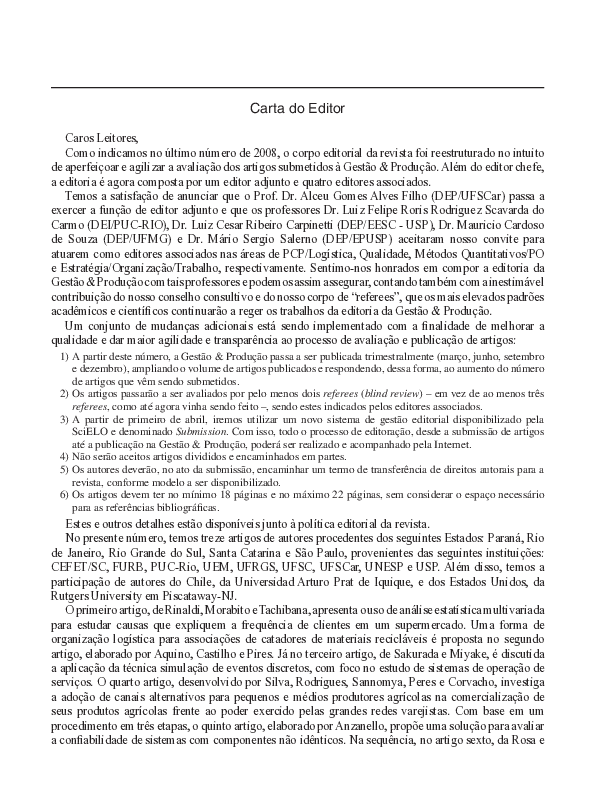 (PDF) Carta do Editor