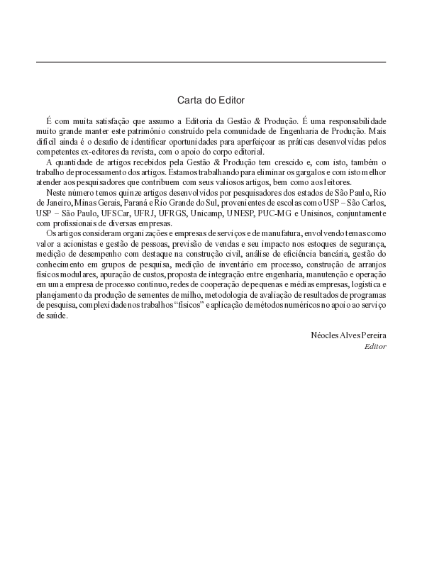 (PDF) Carta do Editor