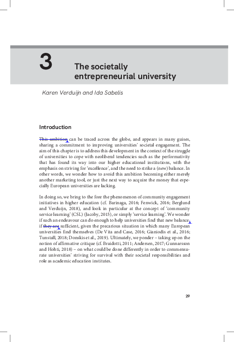 (PDF) The societally entrepreneurial university