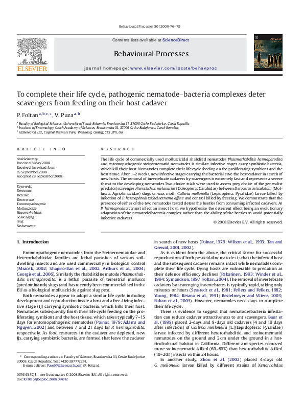 (PDF) To complete their life cycle, pathogenic nematode–bacteria ...