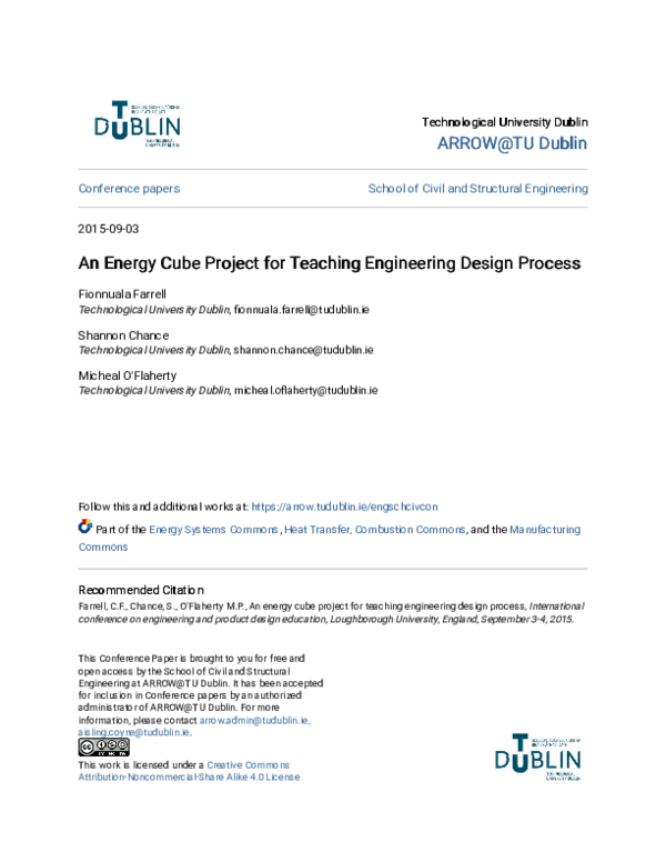 (PDF) An Energy Cube Project for Teaching Engineering Design Process