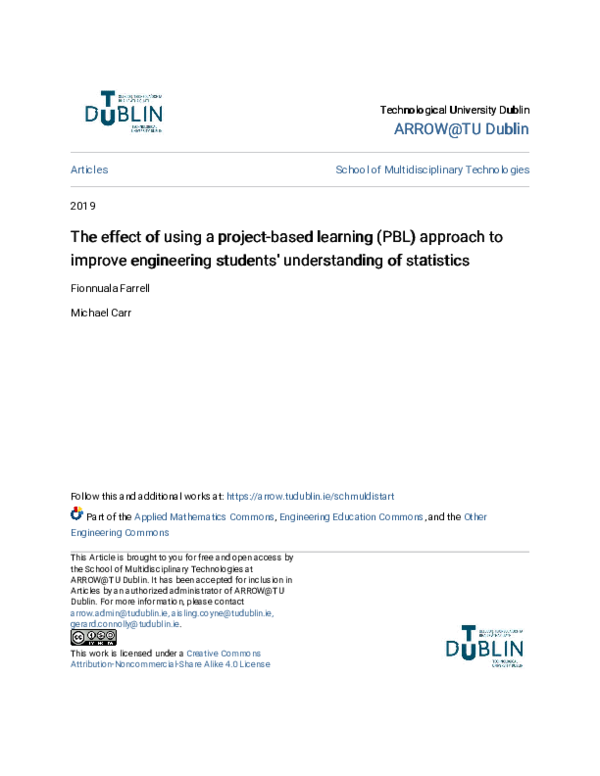 Pdf The Effect Of Using A Project Based Learning Pbl Approach To