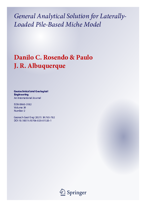 (PDF) General Analytical Solution for Laterally-Loaded Pile-Based Miche ...