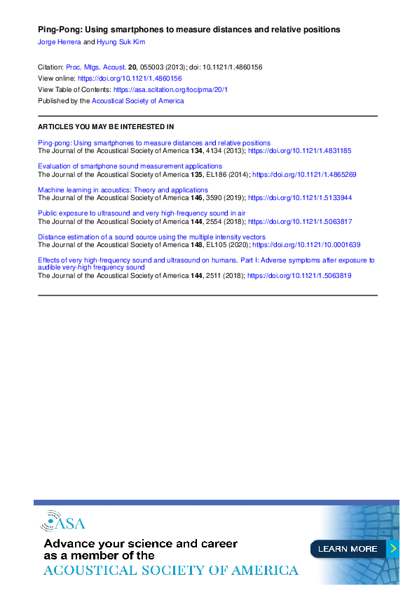 (PDF) Ping-pong: Using smartphones to measure distances and relative ...