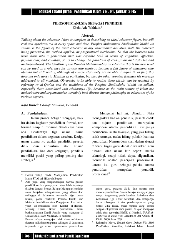 (PDF) Filosofi Manusia Sebagai Pendidik