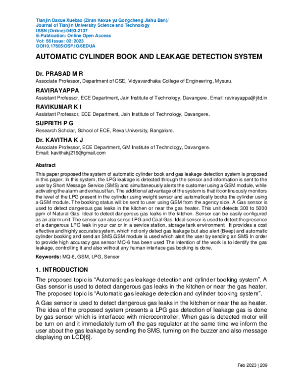 (PDF) AUTOMATIC CYLINDER BOOK AND LEAKAGE DETECTION SYSTEM