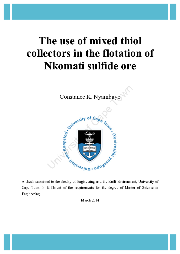 (PDF) The use of mixed thiol collectors in the flotation of Nkomati ...