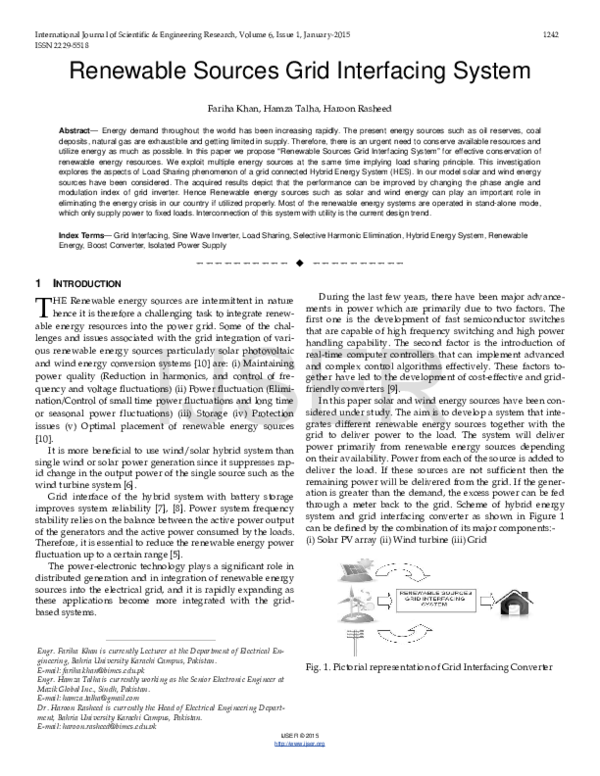 (PDF) Hybrid Energy System for Effective Renewable Grid Interfacing