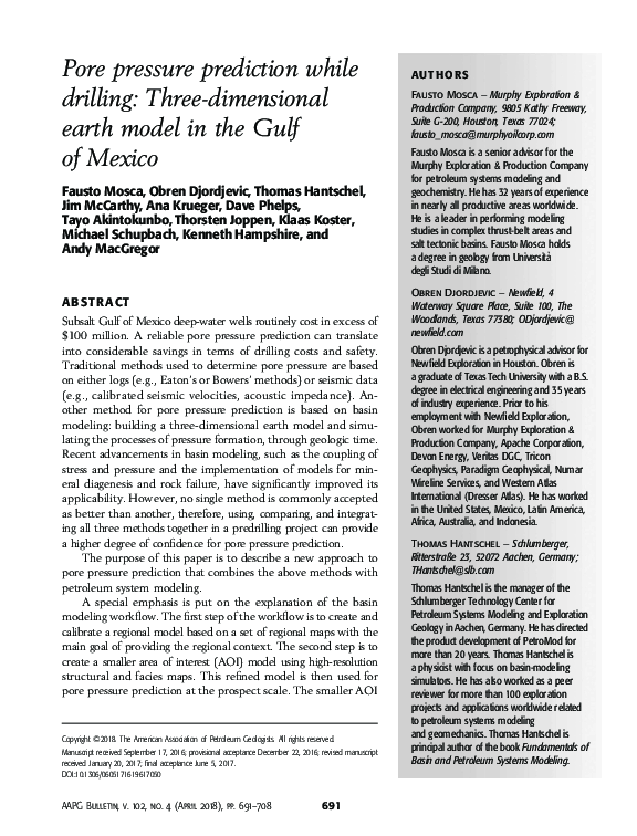 (PDF) Pore pressure prediction while drilling: Three-dimensional earth ...