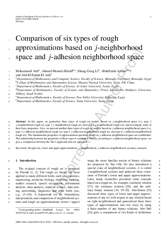 (PDF) Comparison of six types of rough approximations based on j ...