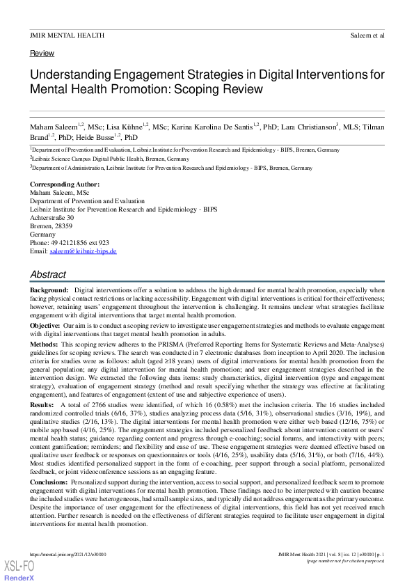 (PDF) Understanding Engagement Strategies in Digital Interventions for Mental Health Promotion ...