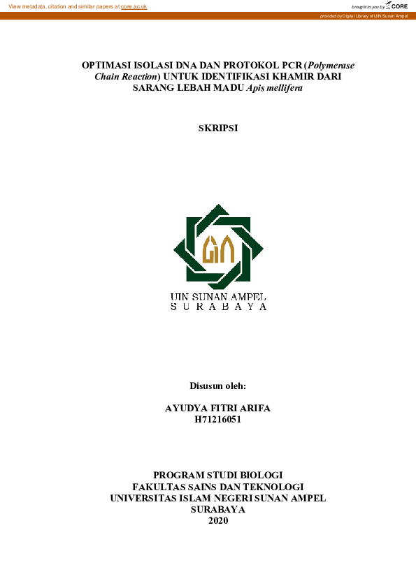 (PDF) Optimasi Isolasi DNA dan Protokol PCR (Polymerase Chain Reaction ...