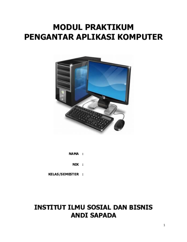 (PDF) MODUL PRAKTIKUM PENGANTAR APLIKASI KOMPUTER