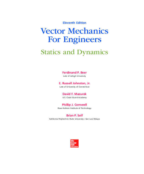 (PDF) Vector Mechanics For Engineers