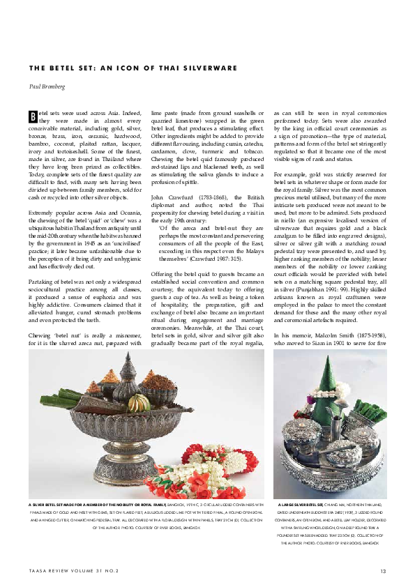 (PDF) The Betel Set: An Icon of Thai Silverware