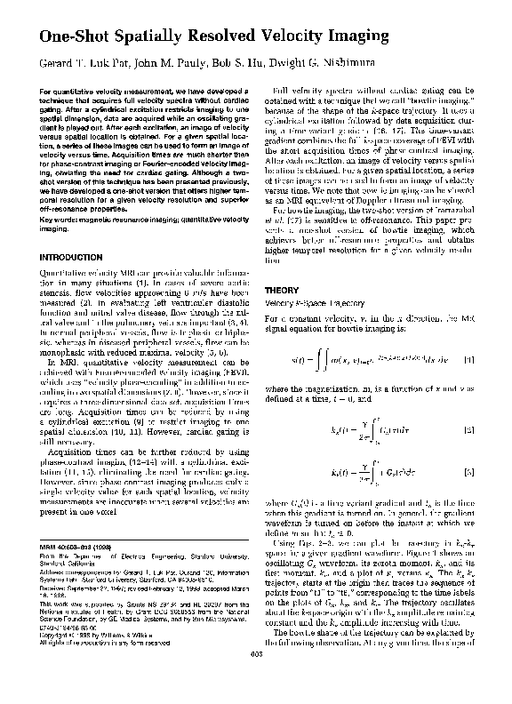 (PDF) One-shot spatially resolved velocity imaging