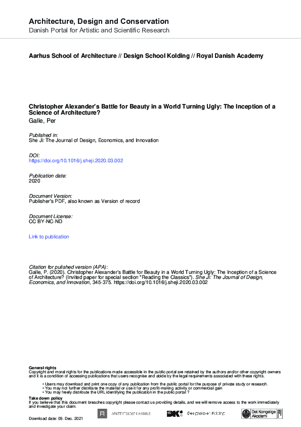 (PDF) Christopher Alexander’s Battle for Beauty in a World Turning Ugly ...