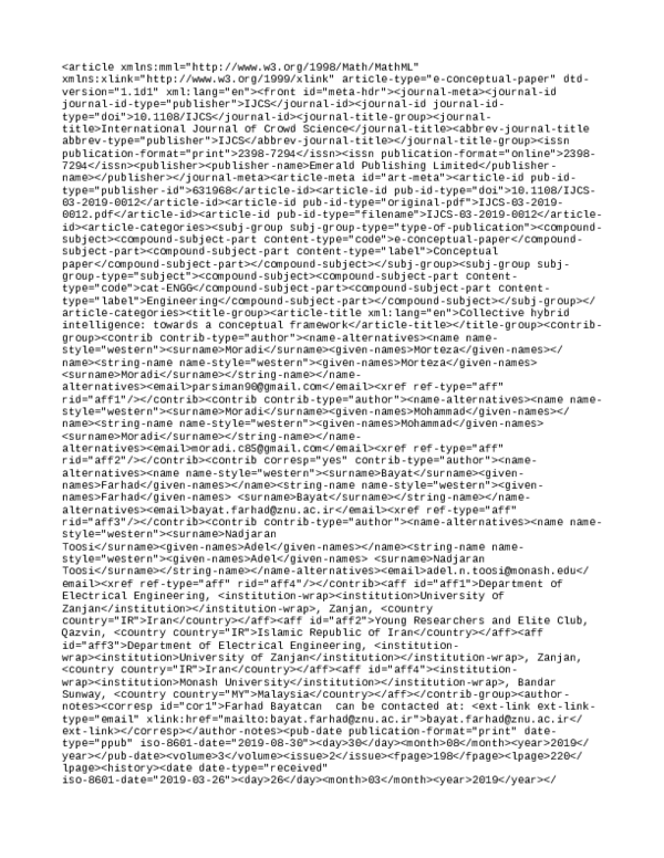 Collective hybrid intelligence: towards a conceptual framework