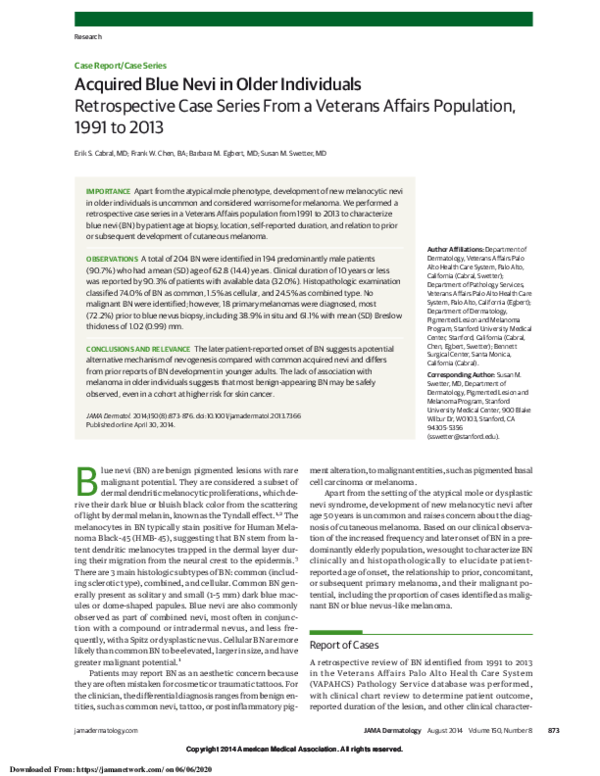 (PDF) Acquired blue nevi in older individuals: retrospective case ...