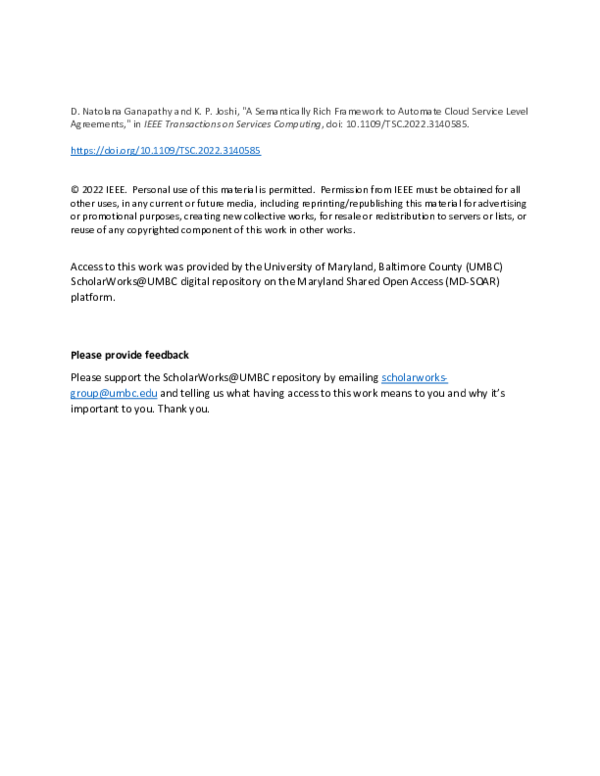 (PDF) A Semantically Rich Framework to Automate Cloud Service Level ...
