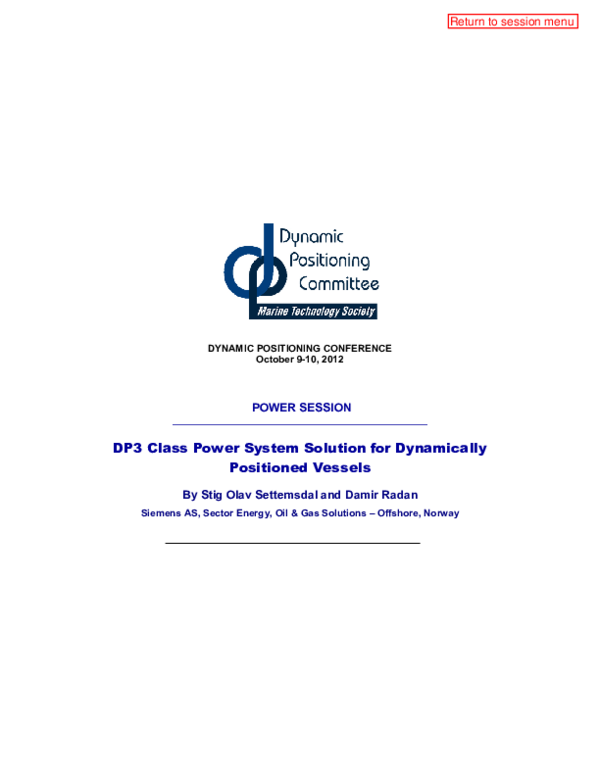 (PDF) Session - Power Title: DP3 Class Power System Solution for ...