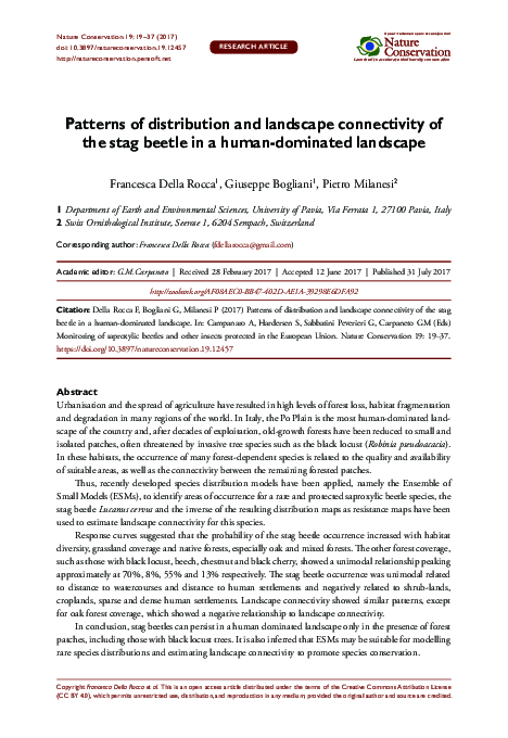 (PDF) Patterns of distribution and landscape connectivity of the stag ...